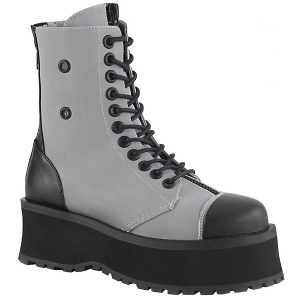 Demonia | Shoes | Demonia Gravedigger Reflective Greyblk Steel Toe ...